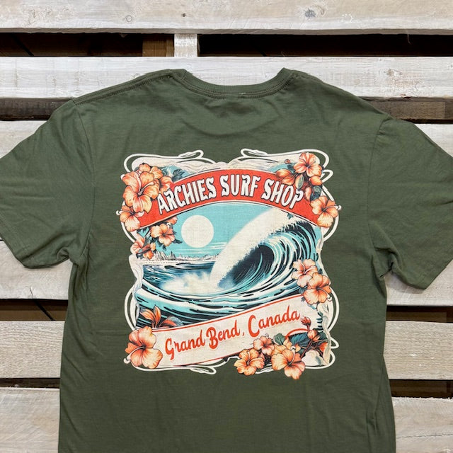 Archies Grand Bend Red Tropic Banner Short Sleeve Tee – Archies Surf Shop